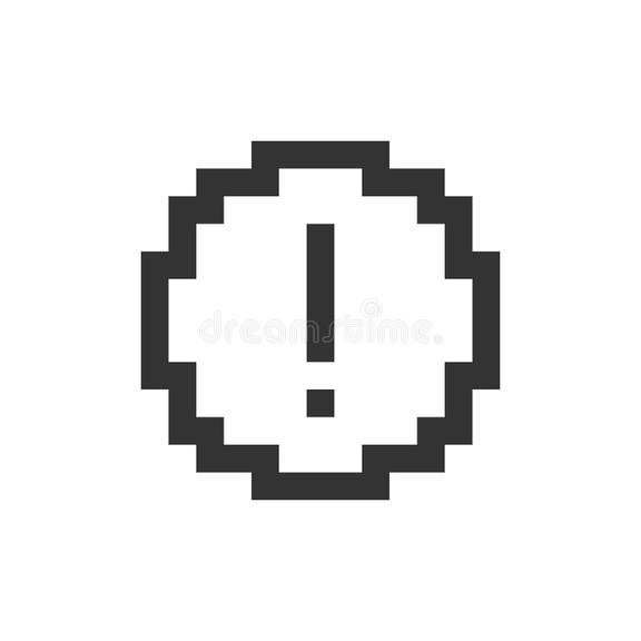 Circular Shaped Exclamation Mark Pixelated Ui Icon Stock Vector ...