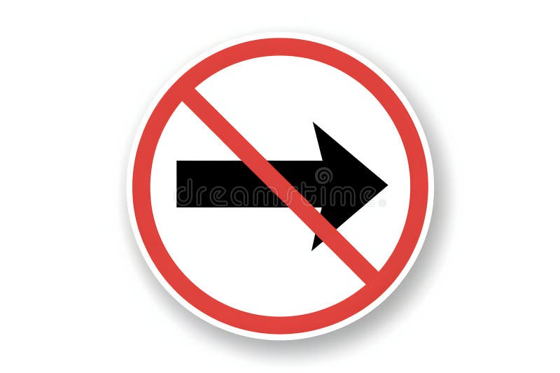 Circular Sign with Red-bordered Arrow Indicating Restriction with ...