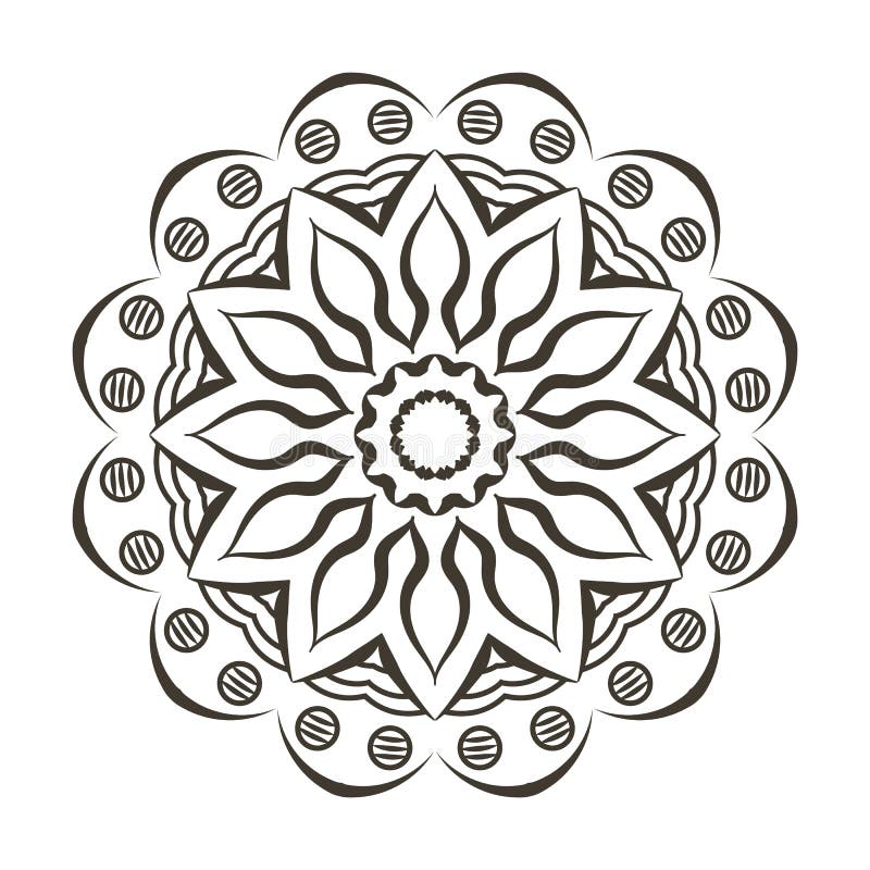 Circular Simplified Mandala Design Stock Vector - Illustration of ...