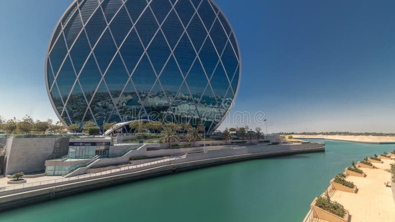 Circular Skyscraper Aldar Headquarters Building Timelapse in Abu Dhabi ...