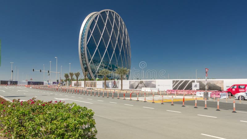 Circular Skyscraper Aldar Headquarters Building Timelapse in Abu Dhabi ...