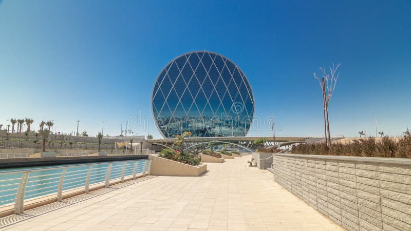 Circular Skyscraper Aldar Headquarters Building Timelapse in Abu Dhabi ...