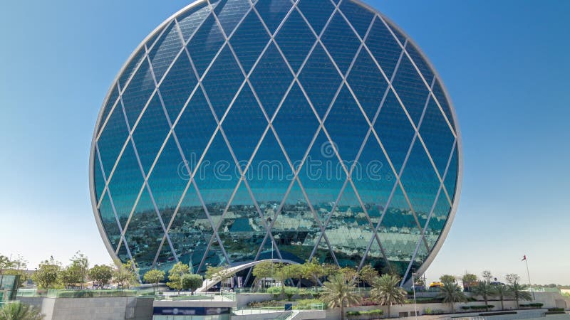 Circular Skyscraper Aldar Headquarters Building Timelapse in Abu Dhabi ...