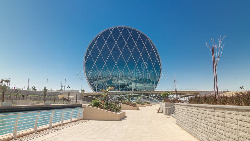 Circular Skyscraper Aldar Headquarters Building Timelapse in Abu Dhabi ...