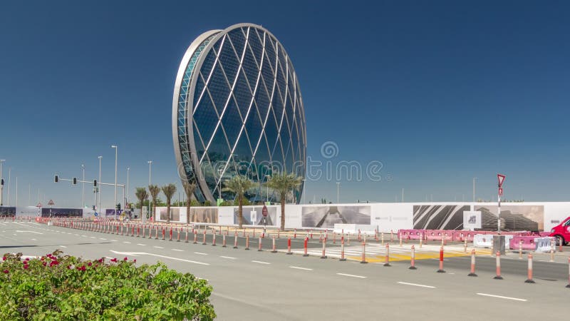 Circular Skyscraper Aldar Headquarters Building Timelapse in Abu Dhabi ...