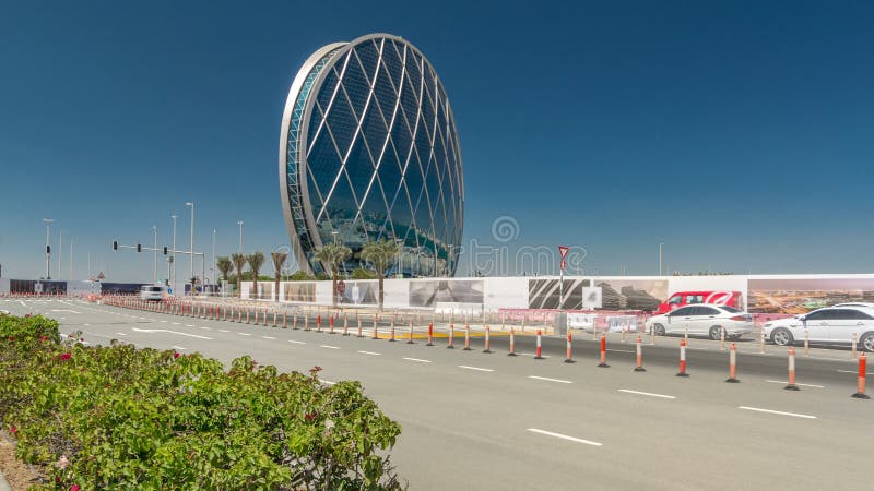 Circular Skyscraper Aldar Headquarters Building Timelapse in Abu Dhabi ...