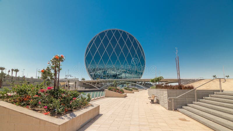 Circular Skyscraper Aldar Headquarters Building Timelapse Hyperlapse in ...