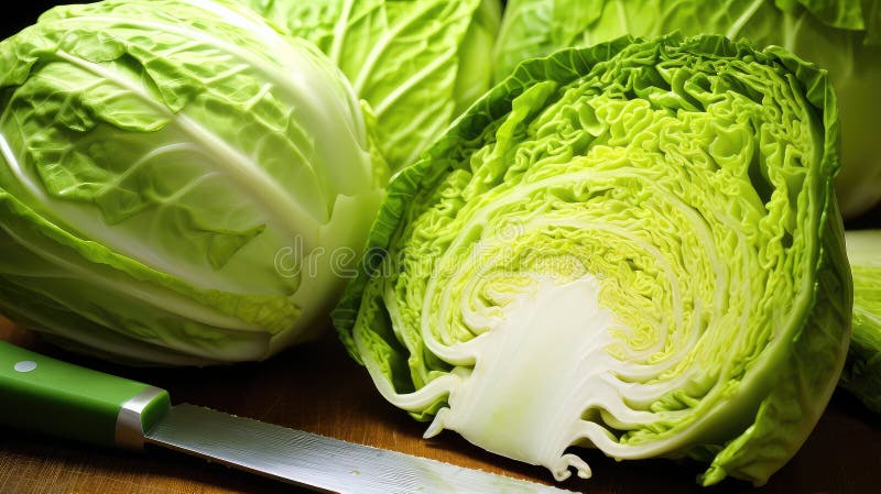 Circular Slice Cabbage Vegetable Stock Illustration - Illustration of ...