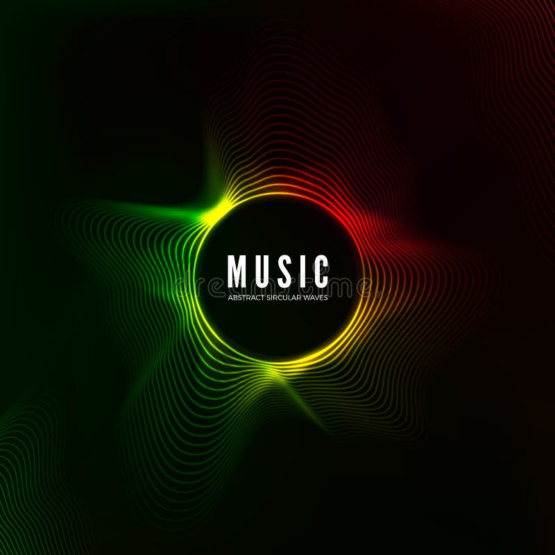 Circular Sound Wave Visualization. Abstract Music Background. Color ...