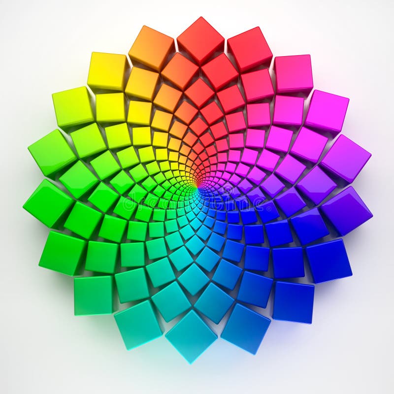 Circular Tie Die Spectrum Pattern, Square Format Stock Vector ...