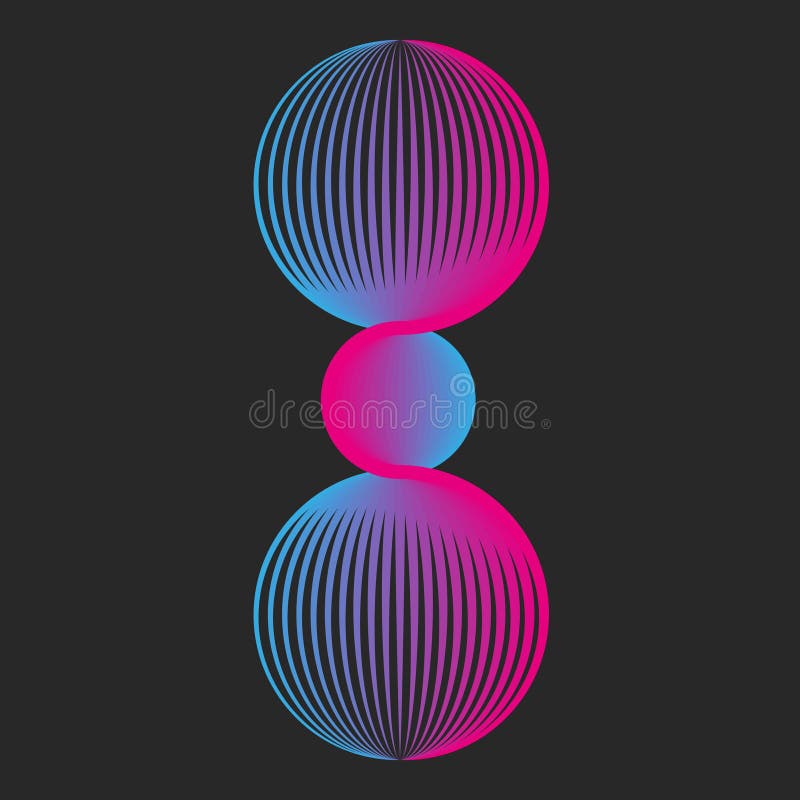 Circular Spherical Triple Shapes Logo from a Circular Grid of Thin ...