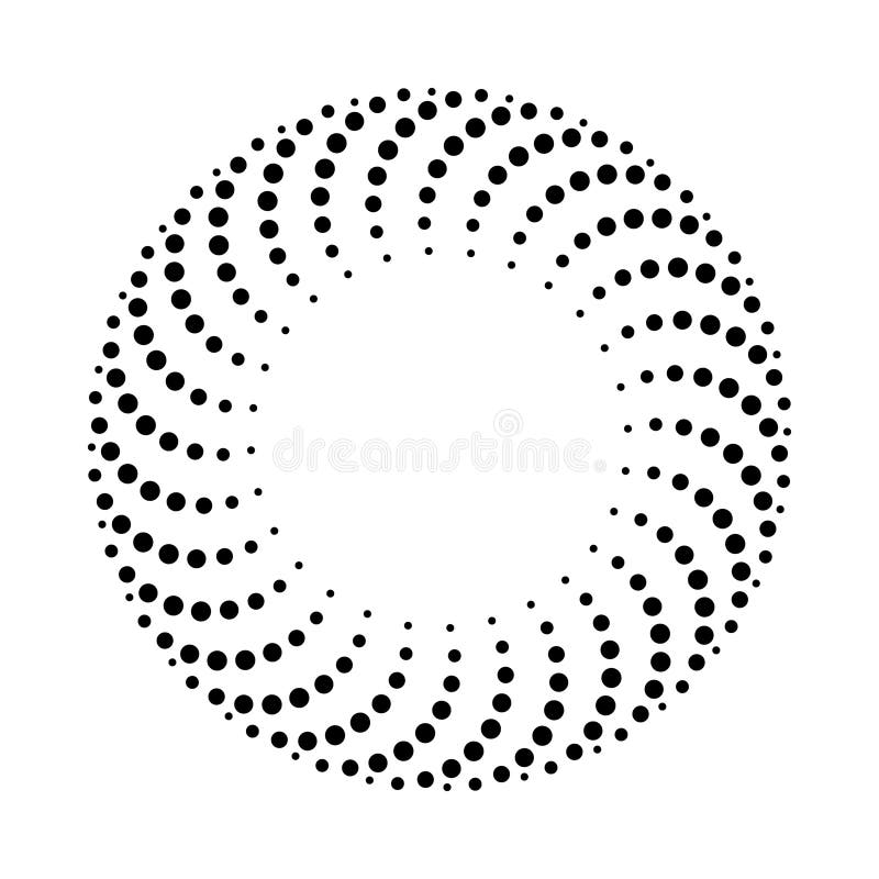Circular Spiral of Black Dots with Wide Gap Stock Vector - Illustration ...