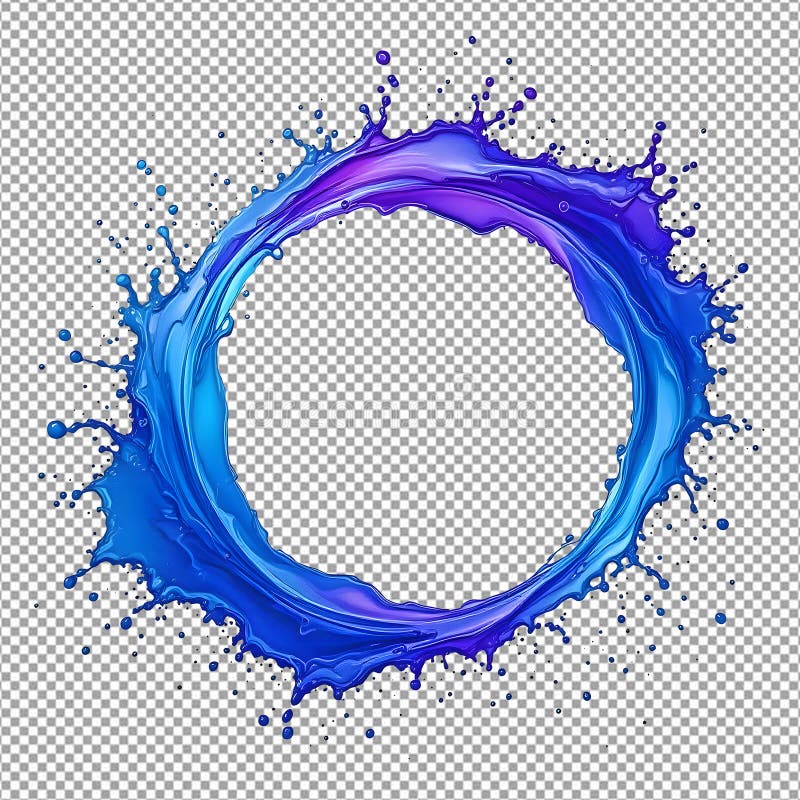 A Circular Splash of Blue and Purple Water Stock Image - Illustration ...