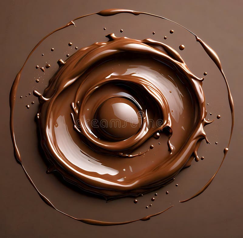 A Circular Splash of Chocolate Captures a Moment of Indulgence Stock ...