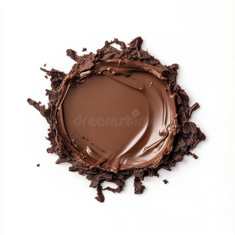 A Circular Splash of Chocolate Sauce on a White Background, Showcasing ...