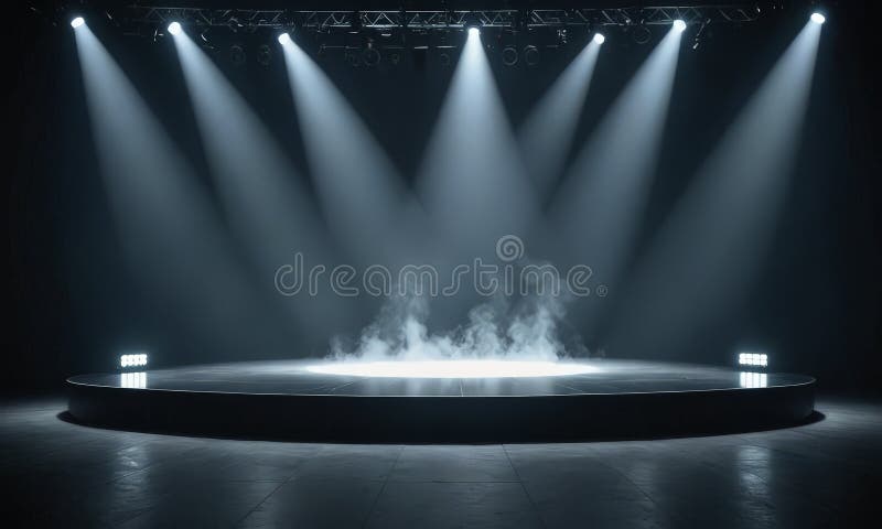 Circular Stage with Circular Platform and Large, Circular Light Source ...