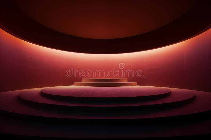 Circular Stage on the Floor Illuminated by Light, AI-generated. Stock ...