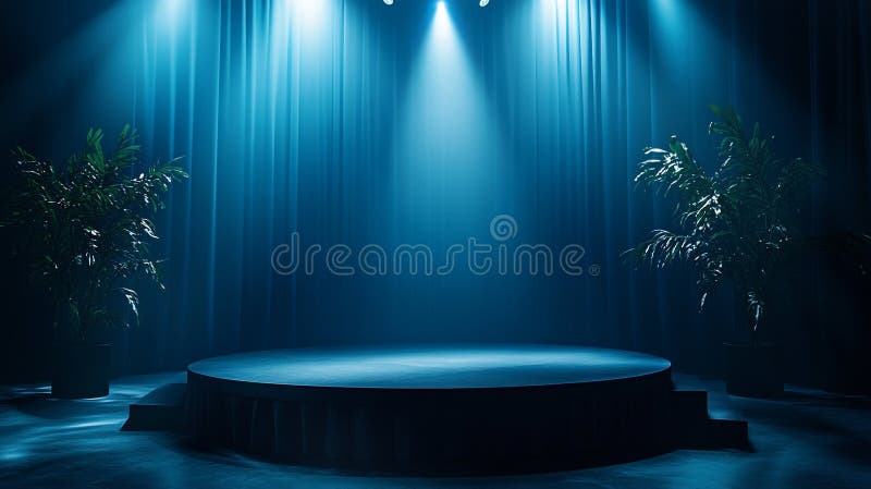 Stunning Stage Setup with Dramatic Lighting and Greenery for ...