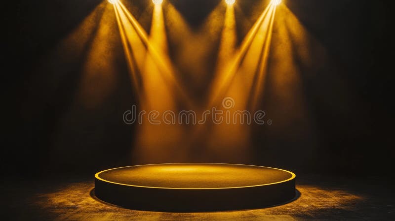 Dynamic Stage with Bright Lighting Ready for a Performance at Night ...