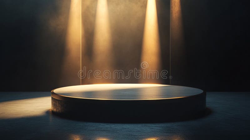 Spotlight on a Circular Stage Illuminated by Three Beams of Warm Light ...