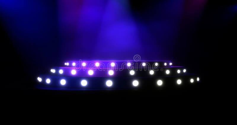 Circular Stage Set with Steps Illuminated by Blue and Purple Spotlights ...