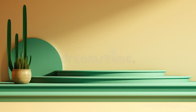 Circular Stage with Soft Tones and Striking Colors Stock Illustration ...