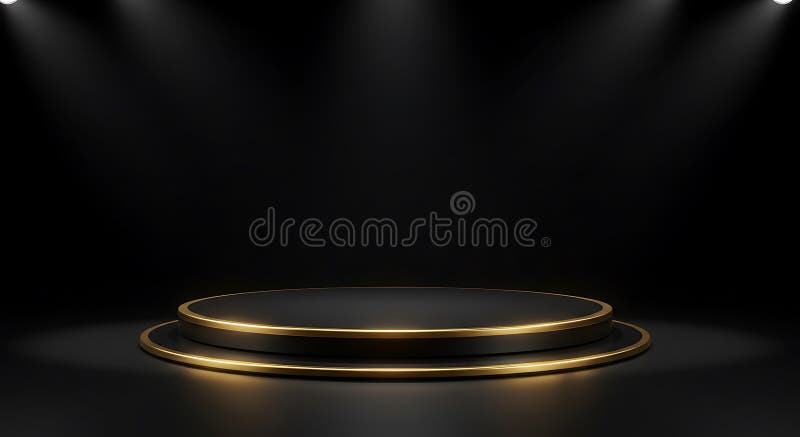 Circular Stage with Two Levels, Highlighted by Soft Lighting from Above ...