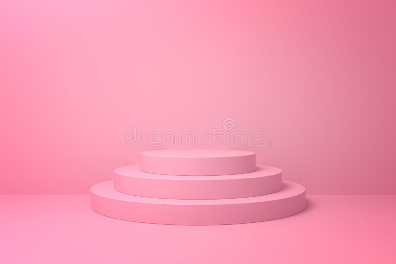 Circular Stages with Radiant Steps in Pink Stock Illustration ...