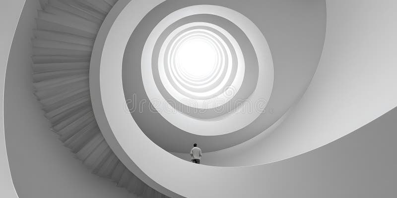 Circular Staircase a Monochromatic Perspective Stock Illustration ...