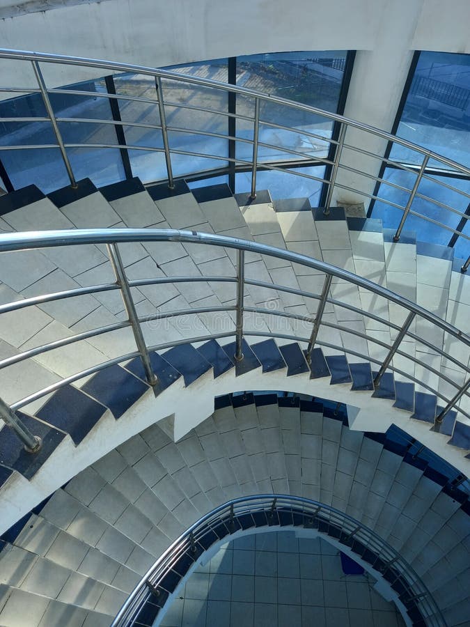 Circular Staircase on a Tall Building Stock Image - Image of feet ...