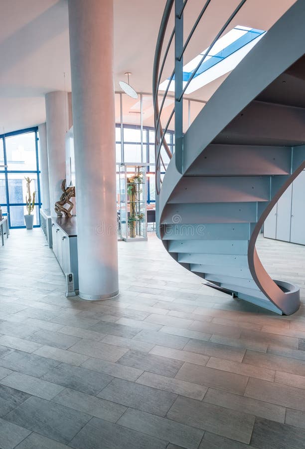 Circular Stairs in Modern Office Stock Image - Image of interior ...