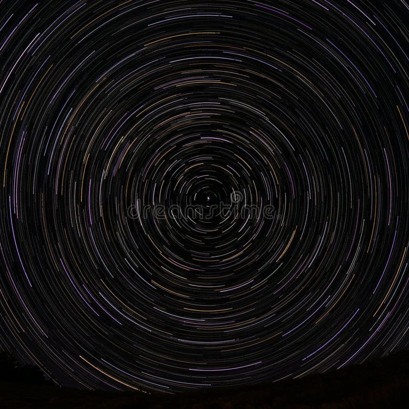 Circular Star Trails Create Concentric Circles Against a Dark Night Sky ...