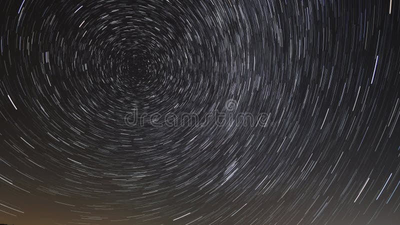 Circular Star Trails Time Lapse Moving Around the Polaris Stock Video ...