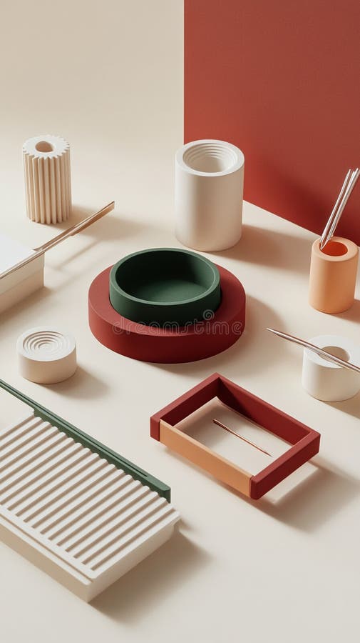 Circular Stationery Items Displayed Alongside Traditional Rectangular ...