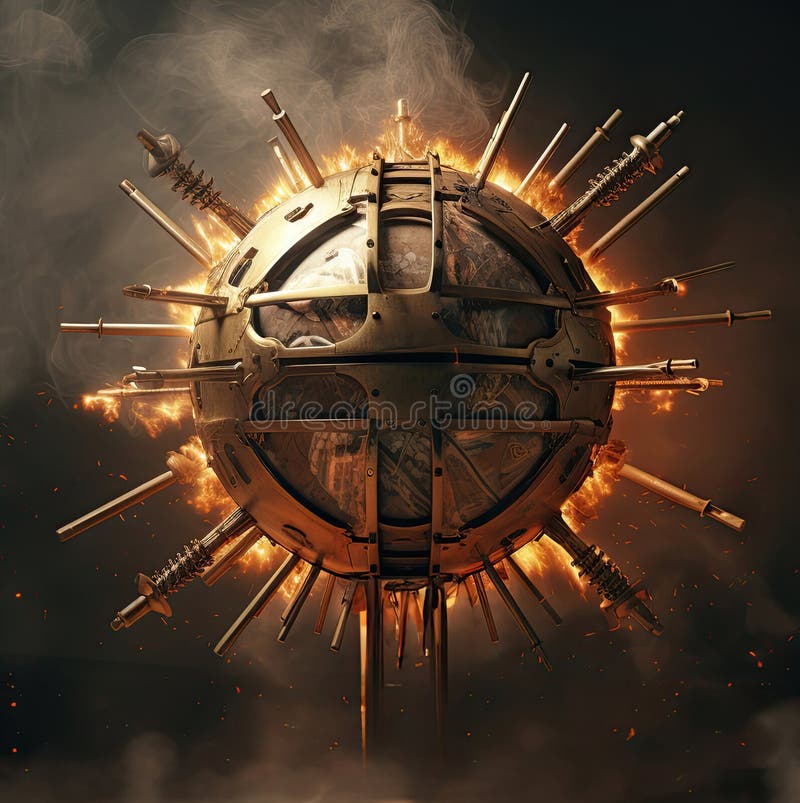 Circular Steampunk-style Bomb Stock Illustration - Illustration of ...