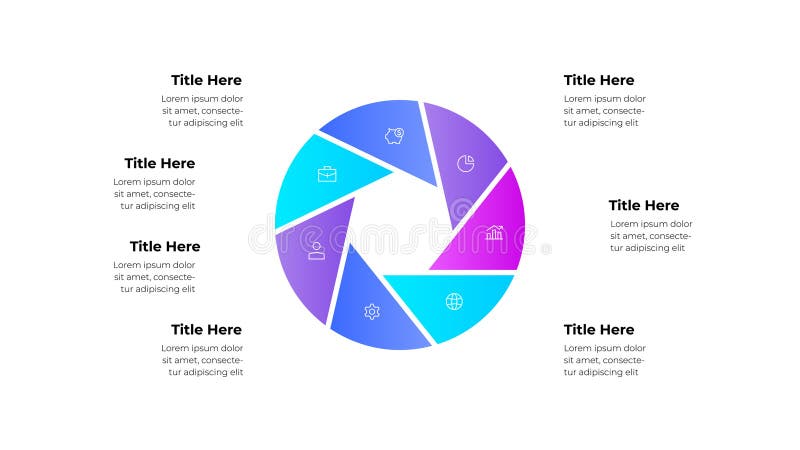 Circular 7 Step Infographic Design with Placeholder Icons, and ...