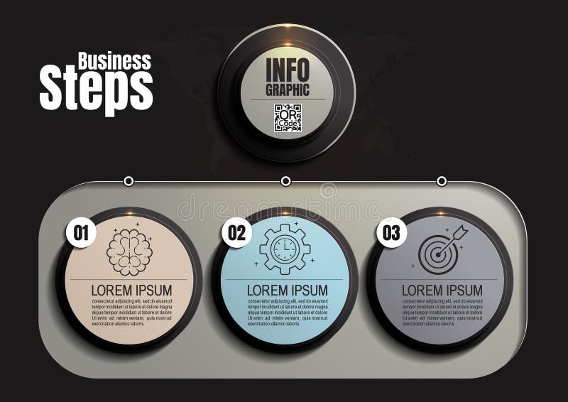 Circular 3step Infographic Template for Business Presentations 13 Stock ...