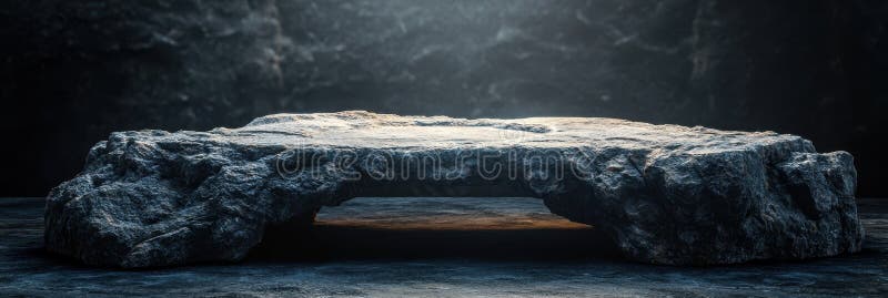 Circular Stone Platform in a Rugged Cave Setting with Rough Textures ...