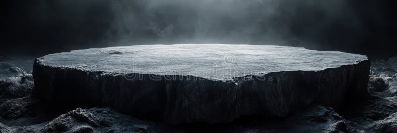 Circular Stone Platform in a Rugged Cave Setting with Rough Textures ...