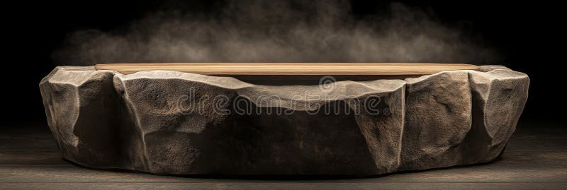 A Circular Stone Platform, Set in a Rugged Cave with Rough Textures, is ...