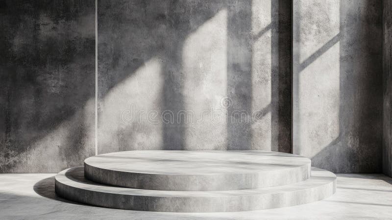 Circular Stone Platform with Steps in Minimalist Setting Stock ...