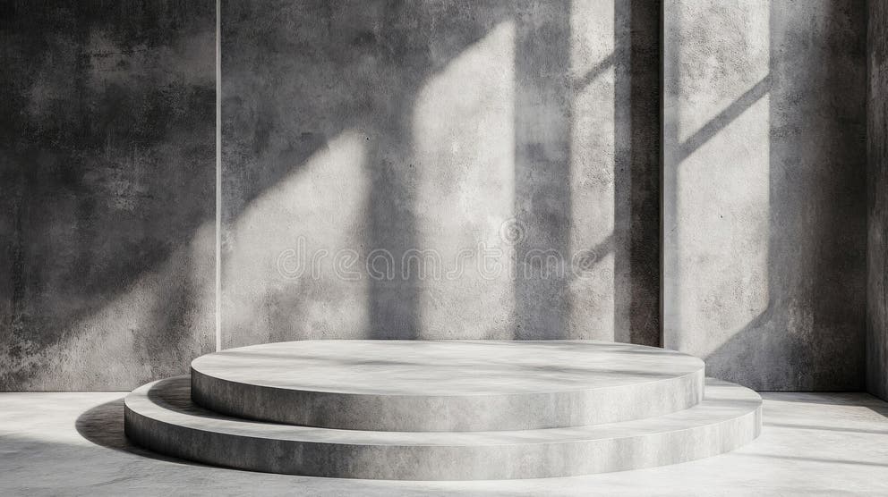 Circular Stone Platform with Steps in Minimalist Setting Stock ...