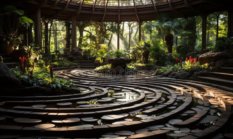 Circular Stone Structure in Forest Stock Image - Image of structure ...