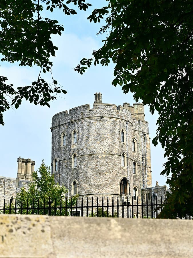 View through Trees of Windsor Castle in England Stock Photo - Image of ...