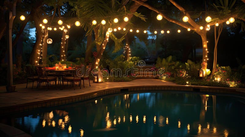 Circular String of Edison Lights Stock Illustration - Illustration of ...