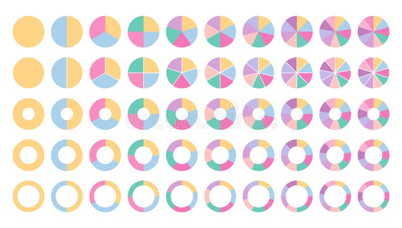 Circular Structure Chartdivided into Multicolor Segments. Circle Graph ...