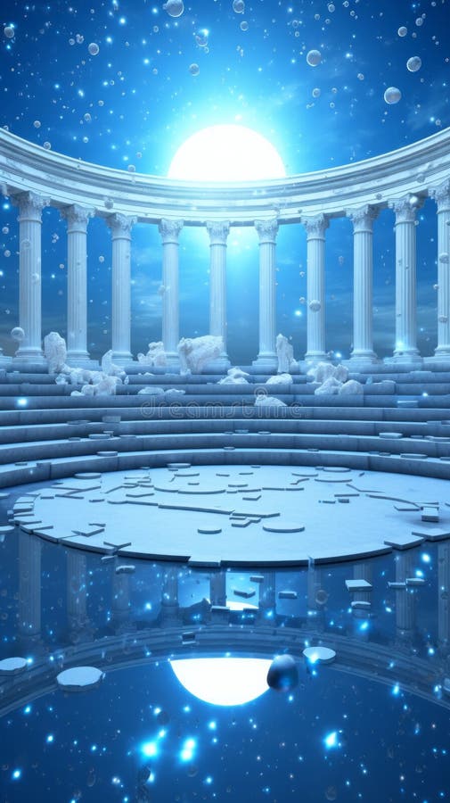 A Circular Structure with Many Columns Stock Image - Image of culture ...