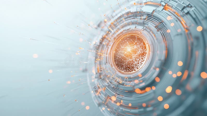 Circular Structure with Glowing Core. Light Emerges from Center ...