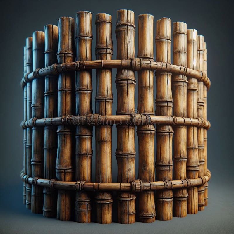 A Circular Structure Made from Interwoven Bamboo Poles, Showcasing a ...