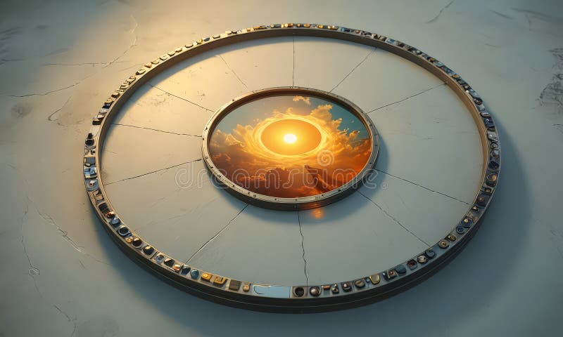 Circular Structure with Sun-like in the Center, Surrounded by Border ...